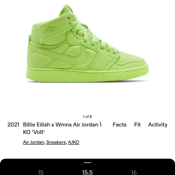 Nike | Shoes | Jordan Retro Ajko Volt 155 Women 14 Menbillie Eilish ...